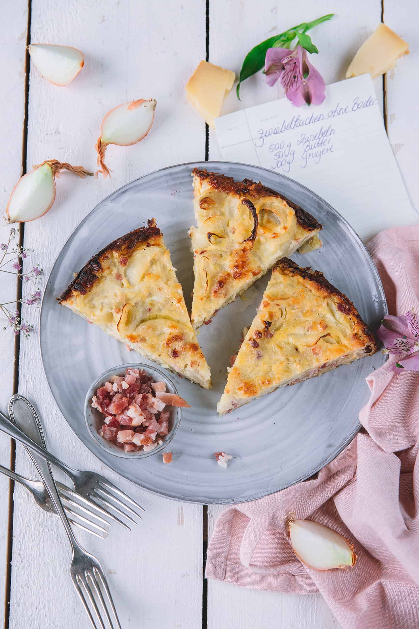 Low Carb Zwiebelkuchen ohne Boden | Rezepte von Foodio